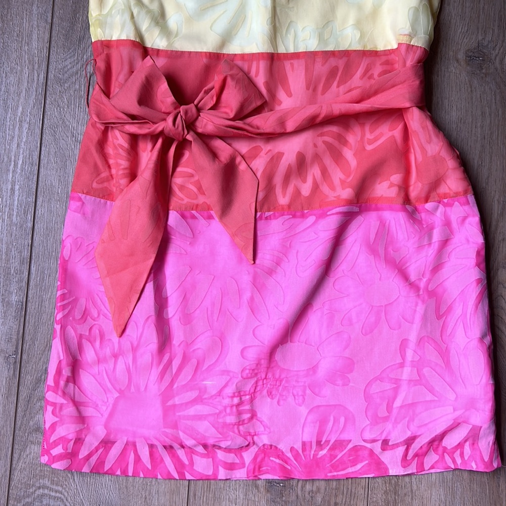 2000s Era Lilly Pulitzer Color Block Cap Sleeve Dress… - Gem